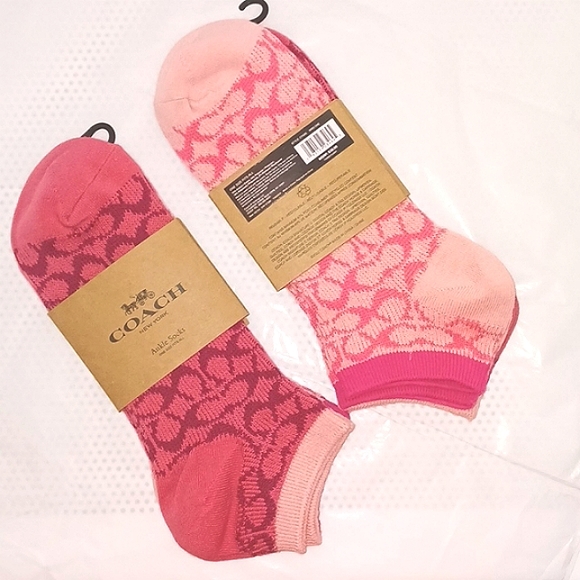 Coach | Accessories | Last Pack Of 2 Pair Coach Womens Ankle Socks Pink ...